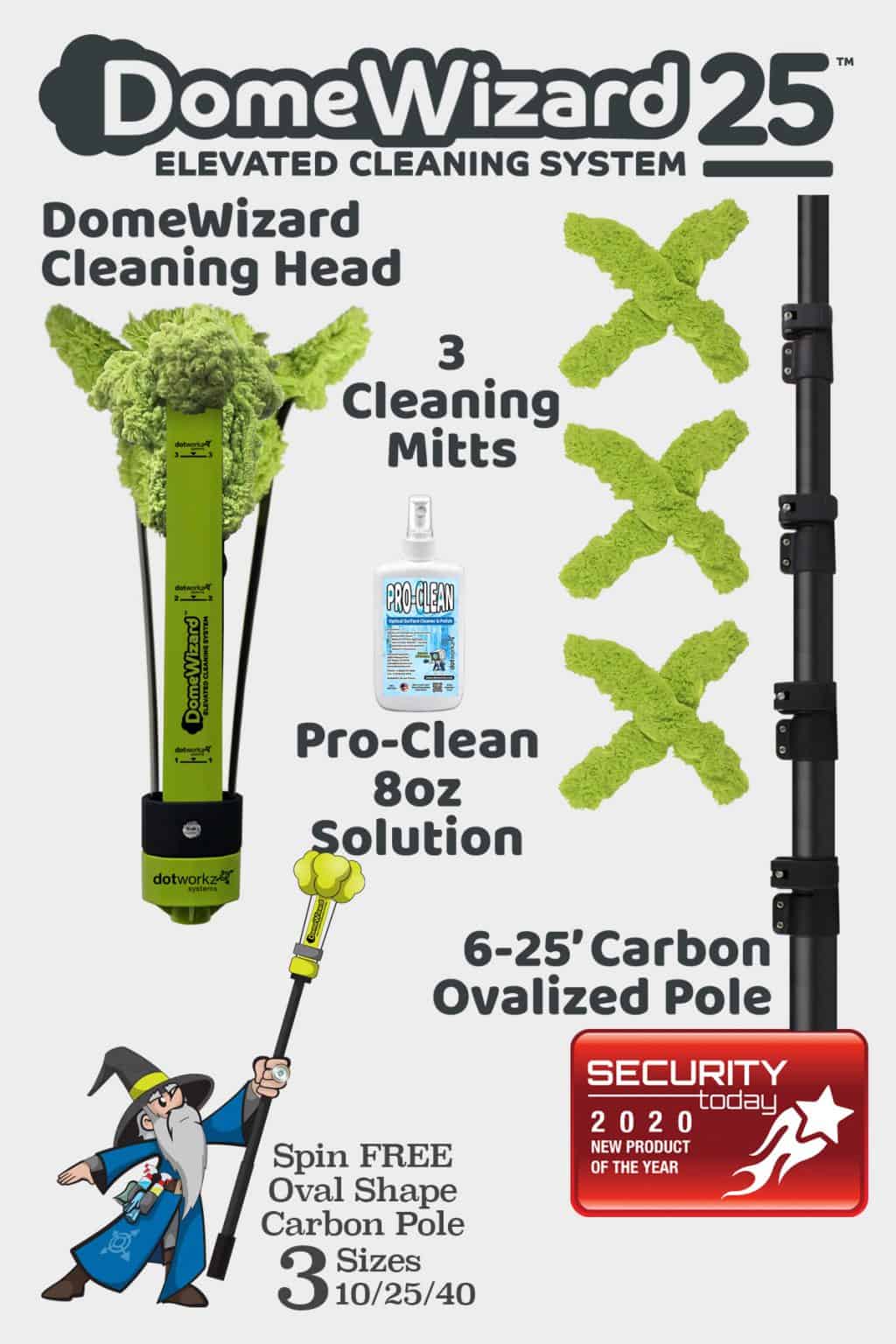 DomeWizard 25 - Elevated Cleaning System with Multiple Cleaning Modes ...