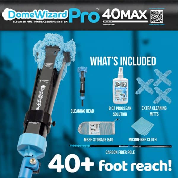DomeWizardPRO 40Max - Elevated Multiple Mode Cleaning System - HD Relay